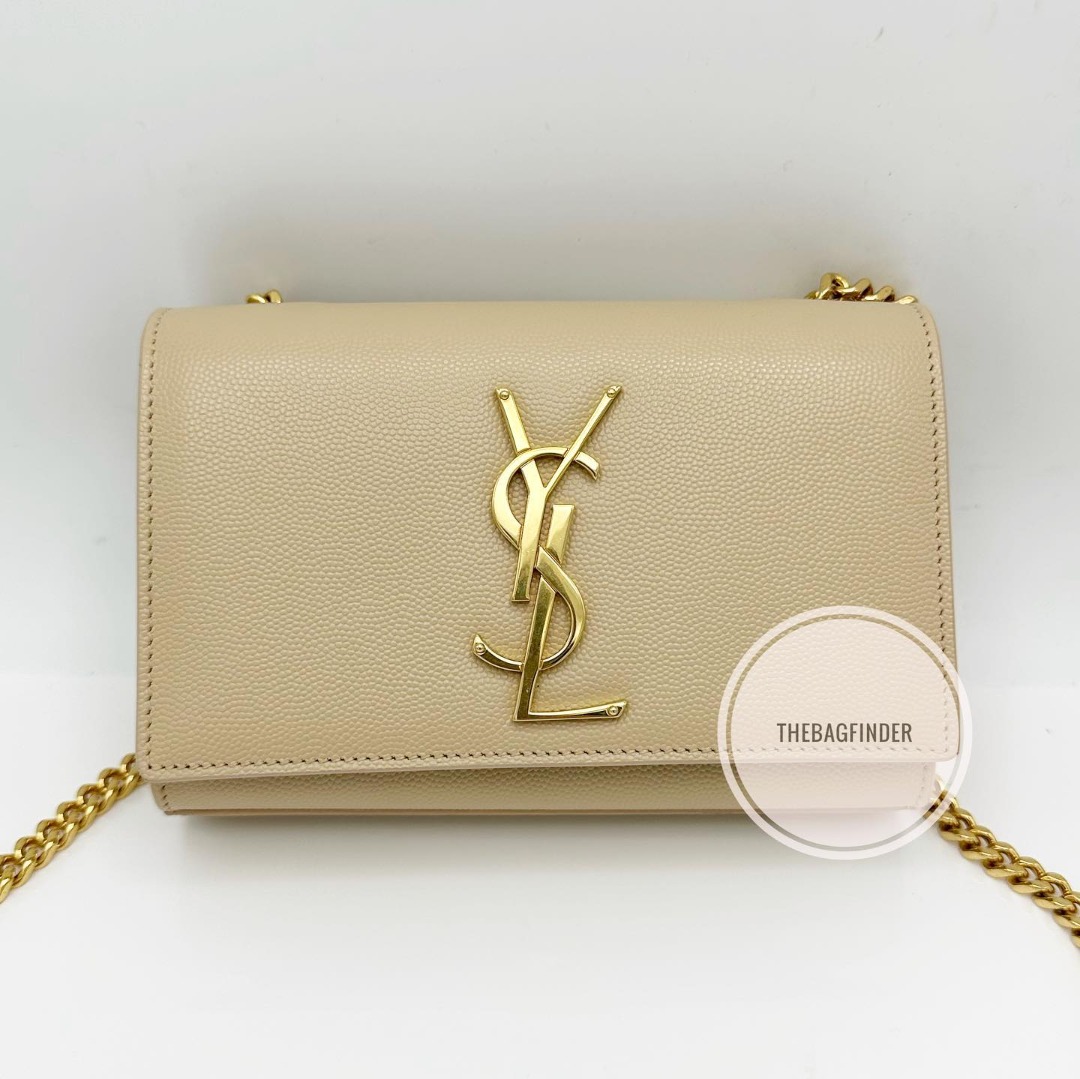 YSL Kate Mini Pebbled Cream on Carousell