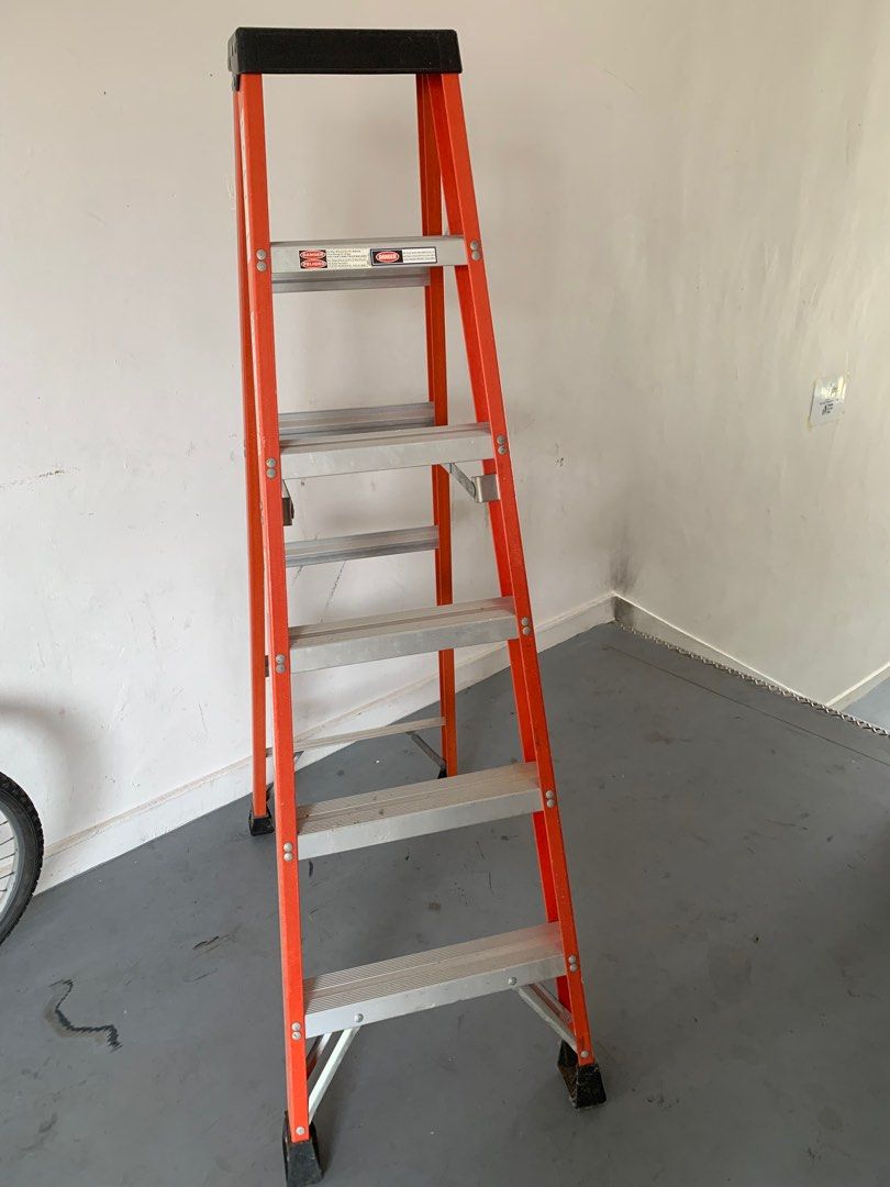 6 step fibre glass ladder 1.8m tall, Furniture & Home Living, Home ...