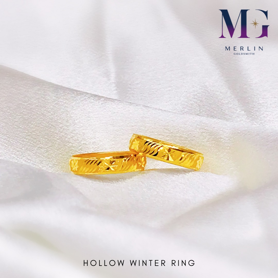 916 Gold 4mm Hollow Winter Ring (Sizes 7 to 26 Available!!), Women's ...
