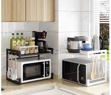 Adjustable Kitchen Rack Microwave Shelf Kitchen Organizer Rack ...