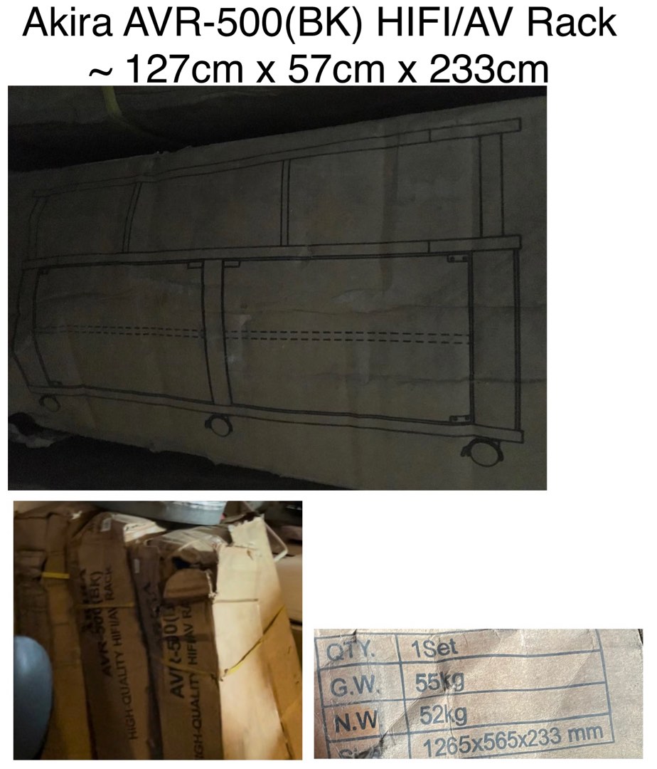Akira AVR-500(BK) HIFI/AV Rack ~ 127cm x 57cm x 233cm , Furniture ...