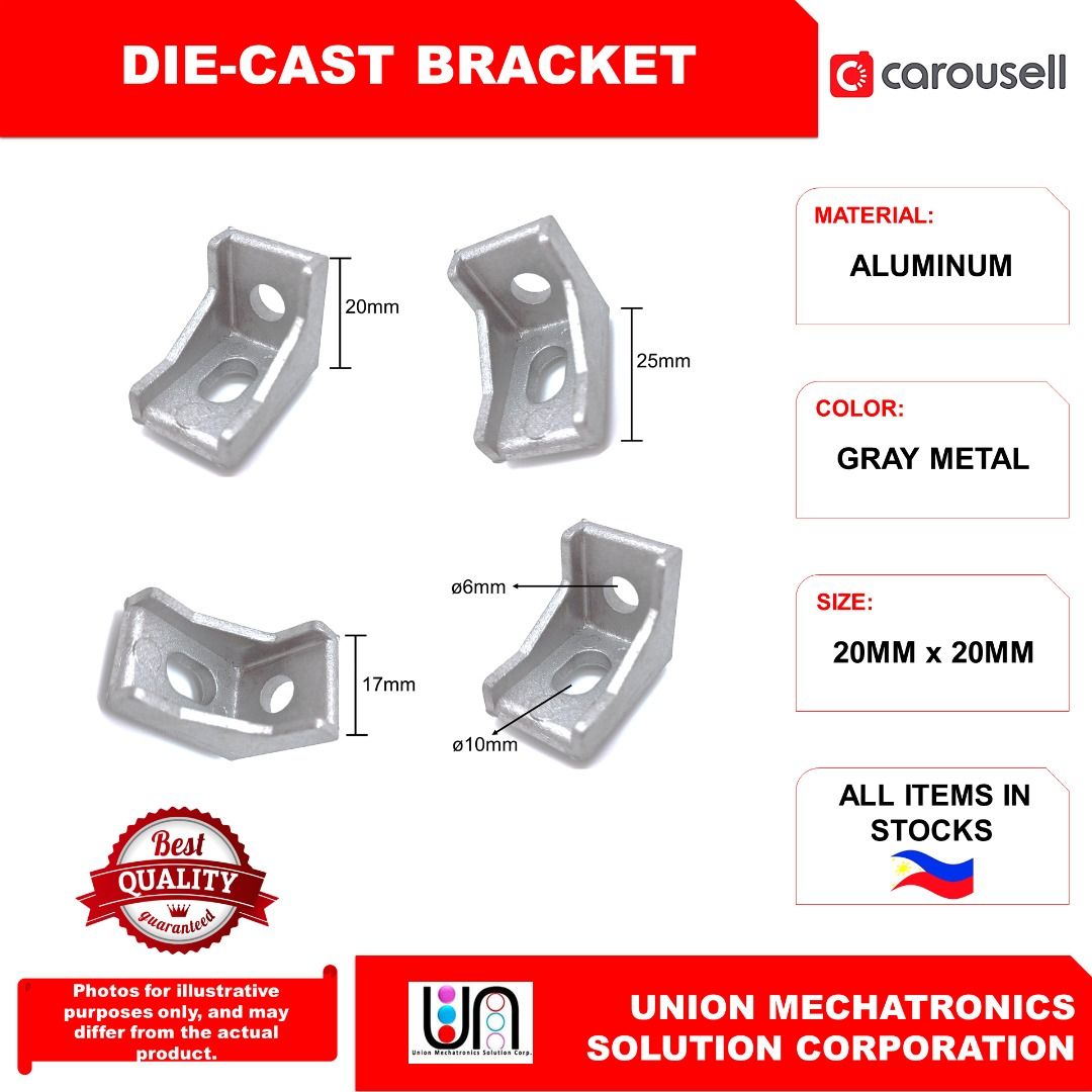 Aluminum Die-Cast Bracket - Gray Metal, Commercial & Industrial ...