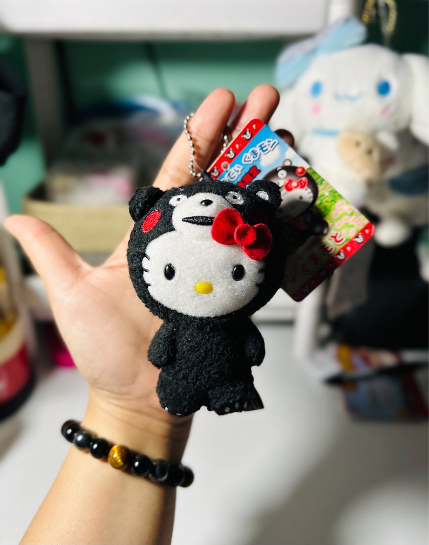 Authentic Hello Kitty x Kumamon Rare Keychain Plush Charm on Carousell