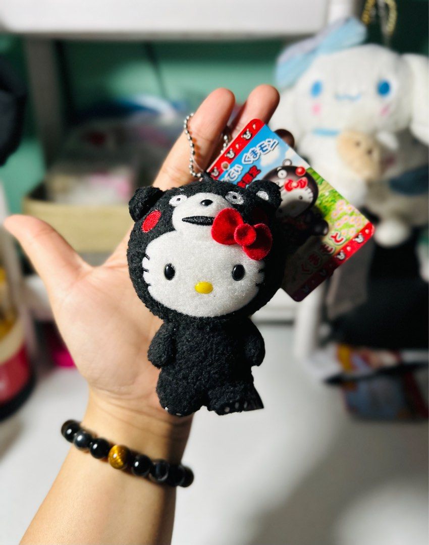Authentic Hello Kitty x Kumamon Rare Keychain Plush Charm on Carousell