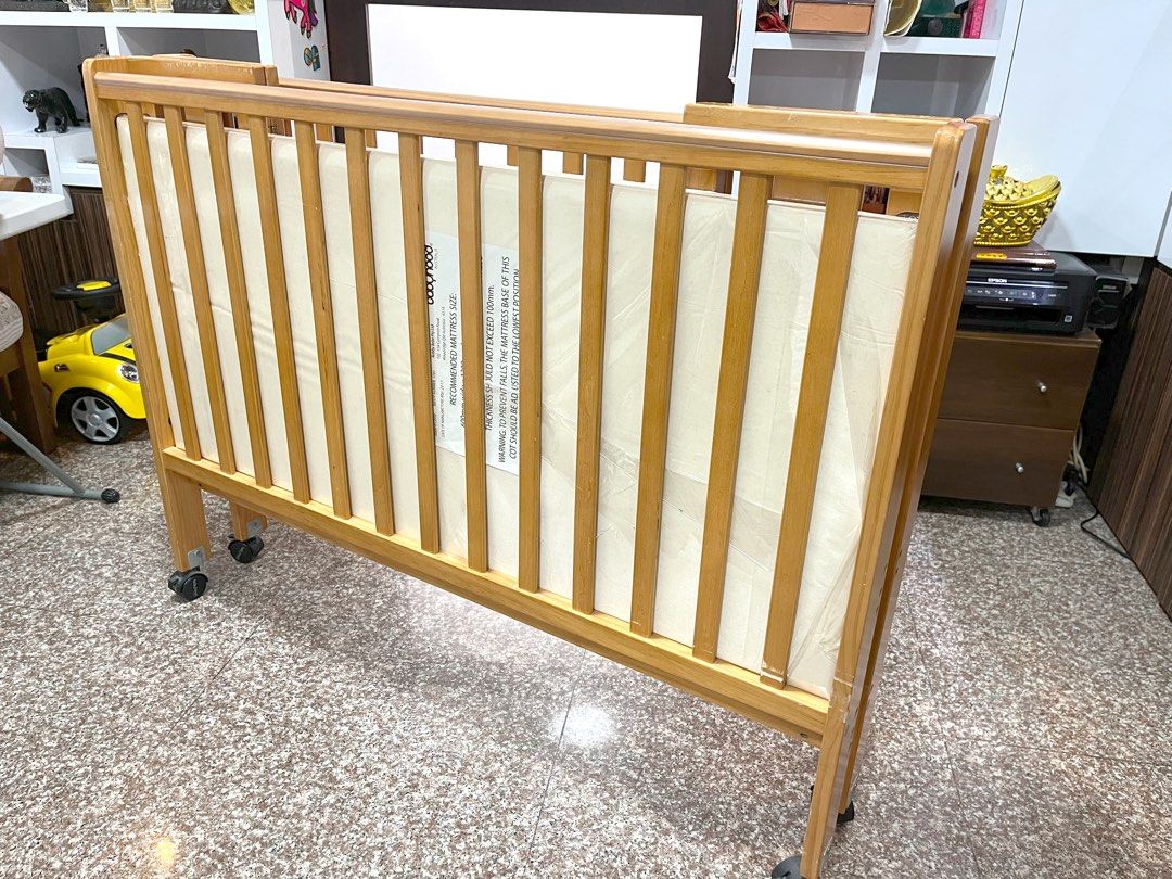 Babyhood Fold N Go Timber Cot, Babies & Kids, Baby Nursery & Kids ...