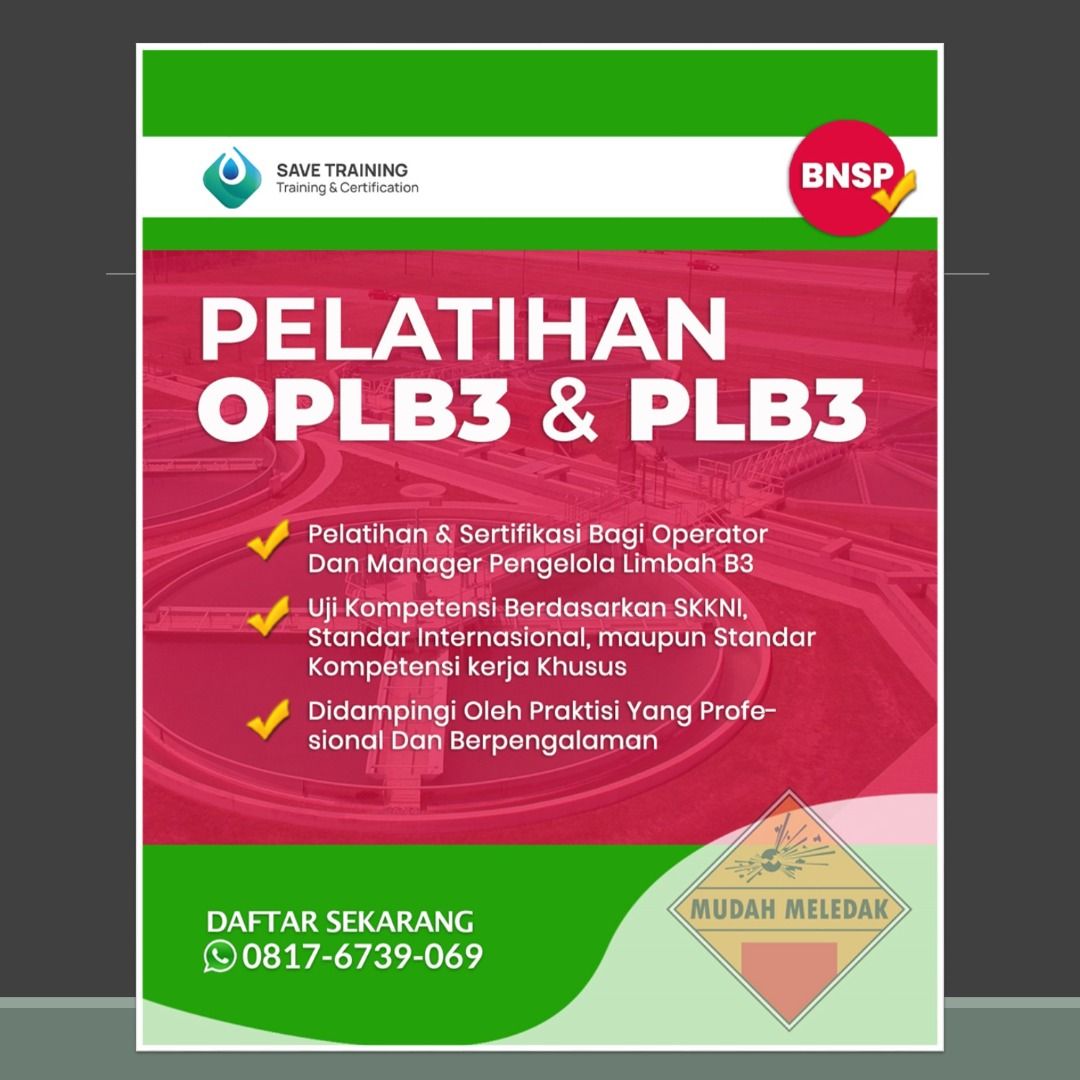 Bersertifikat, CALL 0817-6739-069, TRAINING SERTIFIKASI OPLB3 DAN PLB3 ...