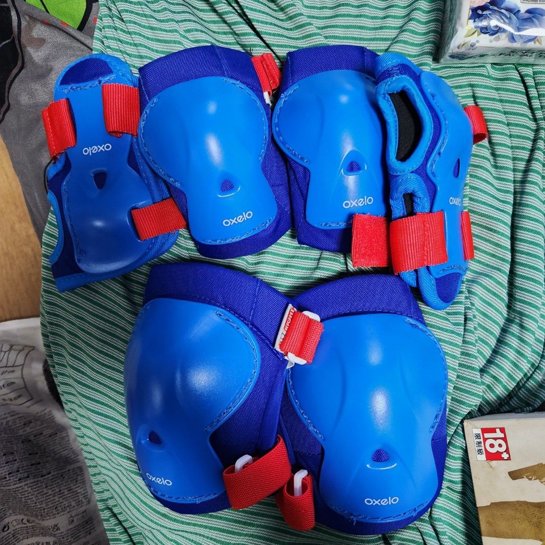 Boys (Kids) Inline Skate Protection Kit Oxelo Play 3-piece - Blue ...