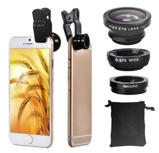 Brand New! 3 in 1 Clip On Universal Phone Camera Lens *Wide Angle ...