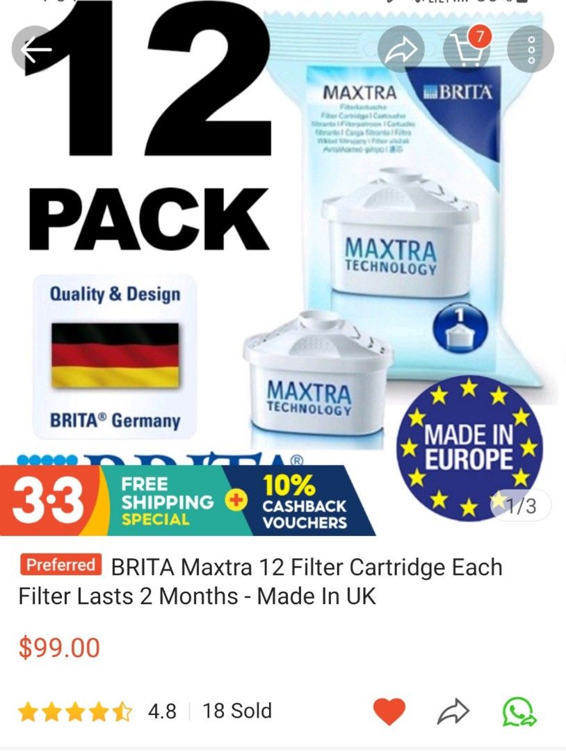 Brita Maxtra Filter Cartridges, TV & Home Appliances, Kitchen ...