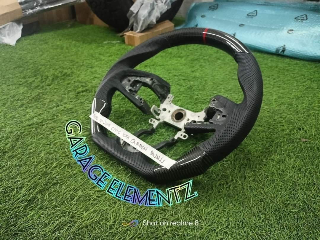 Carbon fiber steering wheel assembly Civic Jazz HRV Camry Altis Lc200 ...