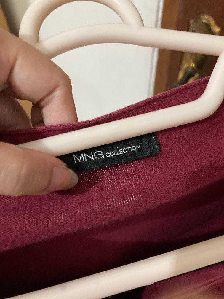 Cardigan panjang merah Mango, Fesyen Wanita, Pakaian Wanita, Baju ...