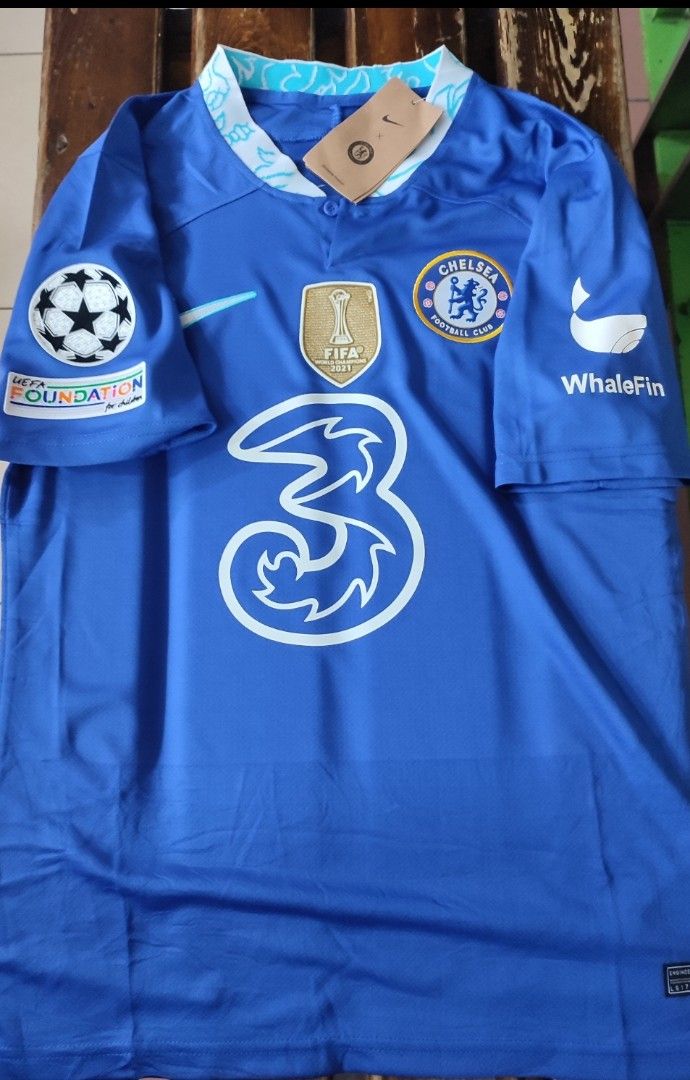 Chelsea home Jersey 22/23+3 UCL patches, Men's Fashion, Activewear on ...