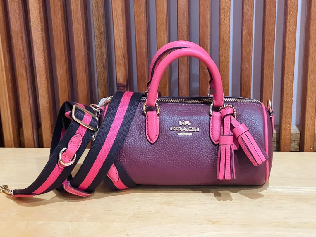 COACH Lacey Crossbody Gold/Wine Multi Handbag, Luxury, Bags & Wallets ...