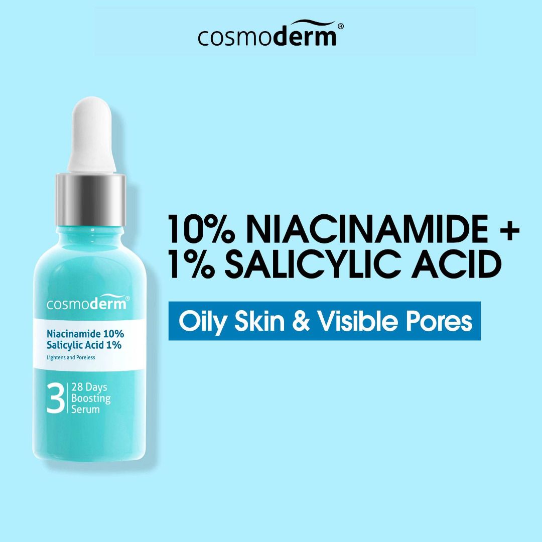 Cosmoderm 28 Days Boosting Serum (Niacinamide 10% Salicylic Acid 1% ...