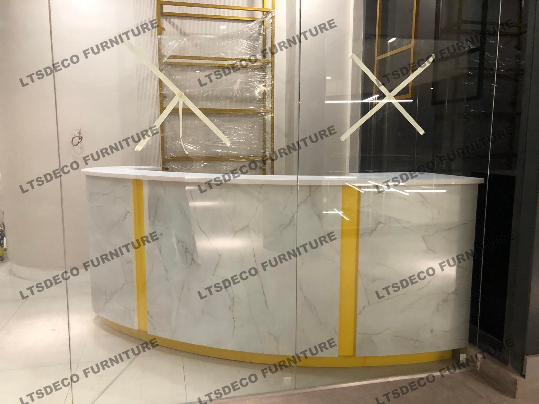 Customized Reception Desk with Counter top in Full Laminated Finish ...