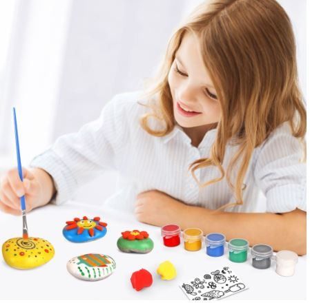 DIY Paint Your Own Rocks Kids Colouring Arts & Crafts Children Painting ...