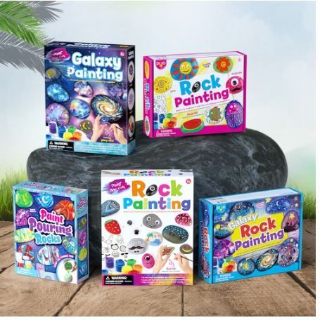 DIY Paint Your Own Rocks Kids Colouring Arts & Crafts Children Painting ...