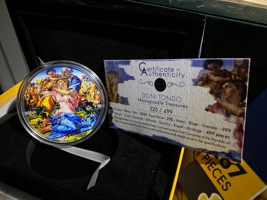 DONI TONDO Michelangelo Micropuzzle Treasures 3 Oz Silver Coin 20 ...