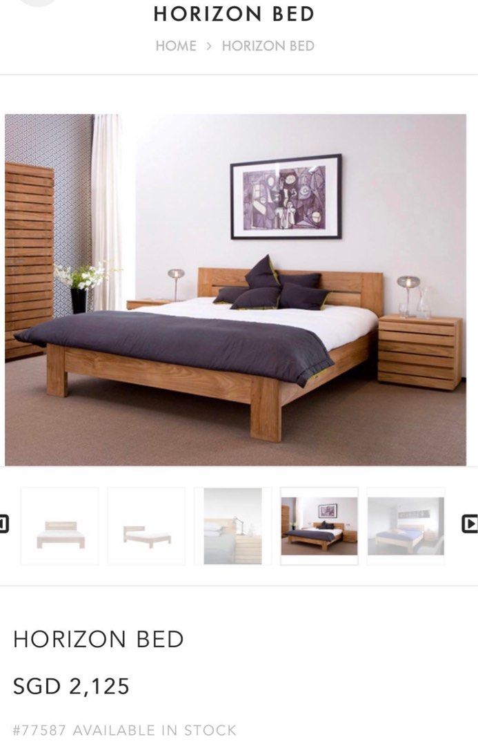 Ethnicraft teak horizon bed, Furniture & Home Living, Furniture, Bed Frames & Mattresses on ...