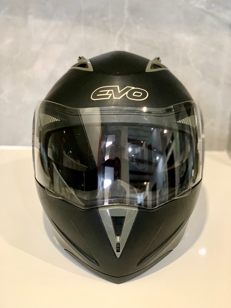 Evo Matte Black Modular Helmet with Dual Visor, Motorbikes, Motorbike ...