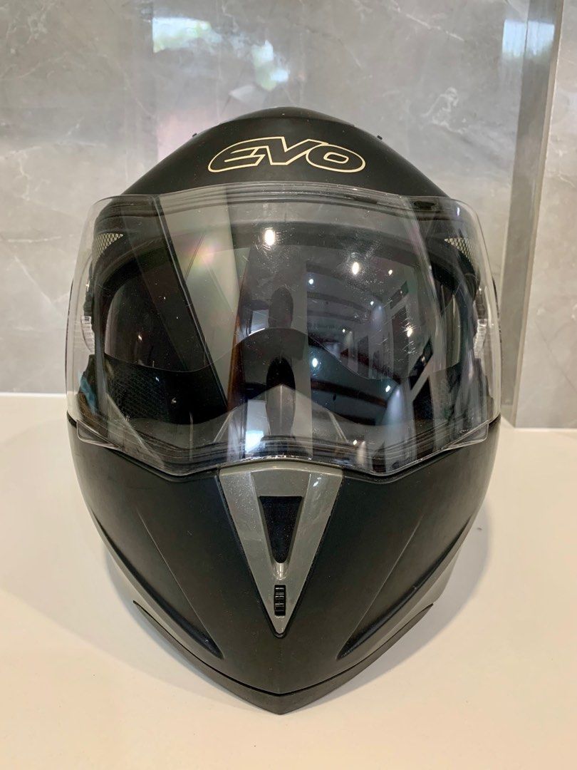 Evo Matte Black Modular Helmet with Dual Visor, Motorbikes, Motorbike ...