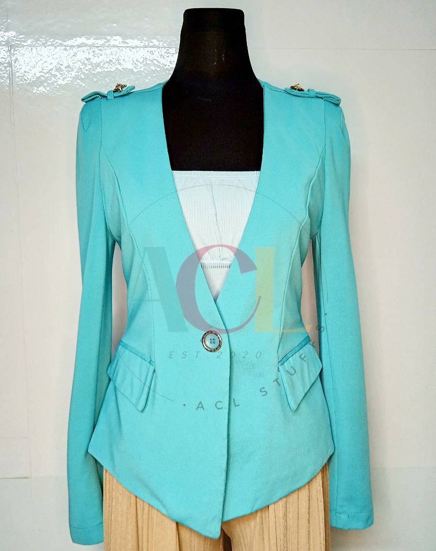 Fashion Cyan Premium Korean Blazer for Women, Women's Fashion, Coats ...