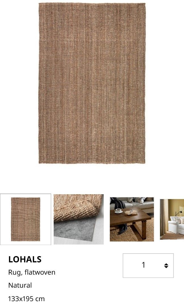 Ikea Lohals Rug, Furniture & Home Living, Home Decor, Carpets, Mats ...