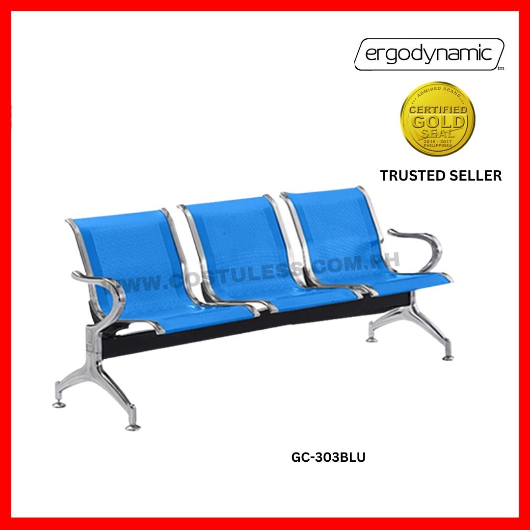 GANG CHAIR OFFICE FURNITURE! Ergodynamic GC-303 Deluxe Metal Gang Chair ...