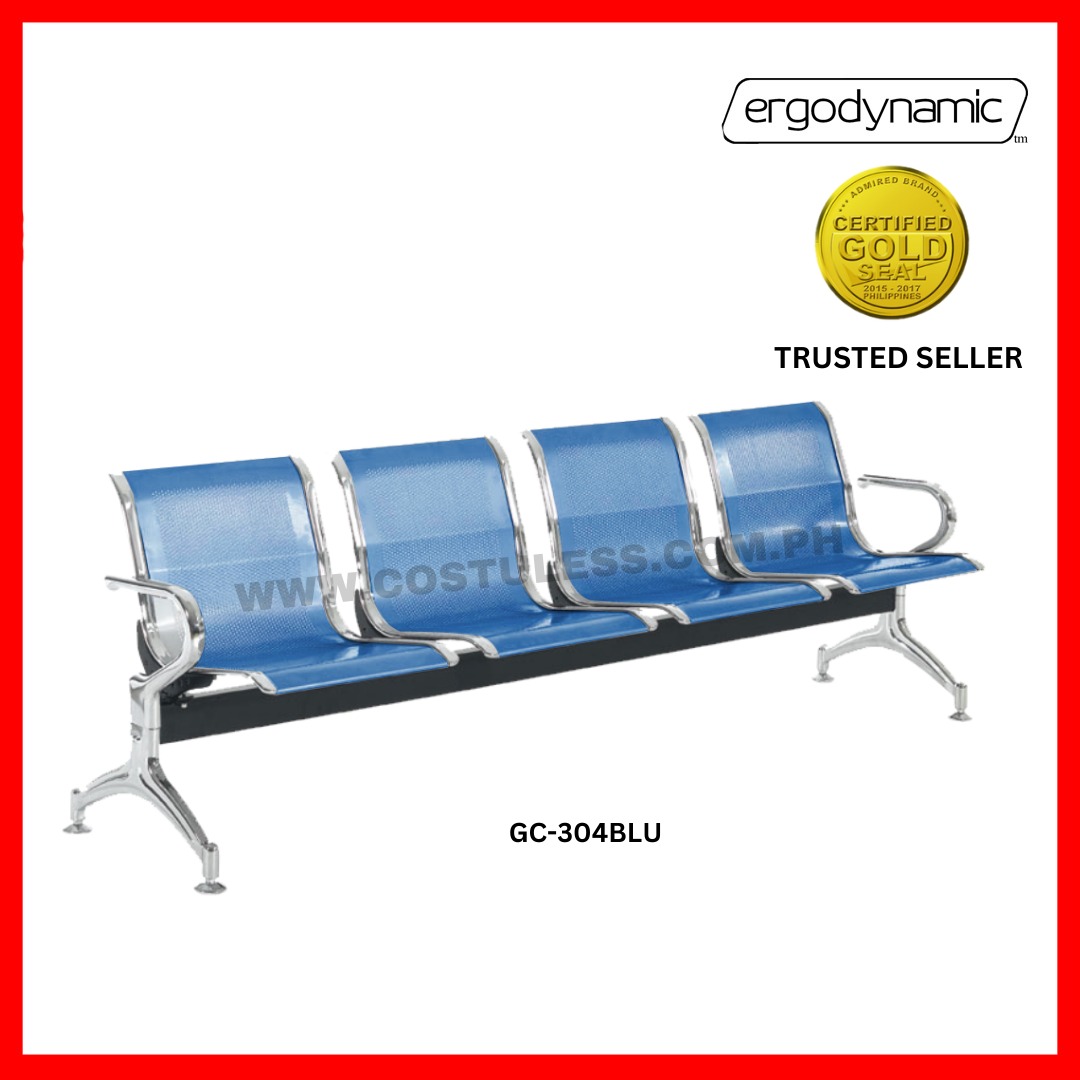 GANG CHAIR OFFICE FURNITURE! Ergodynamic GC-304 Deluxe Metal Gang Chair ...