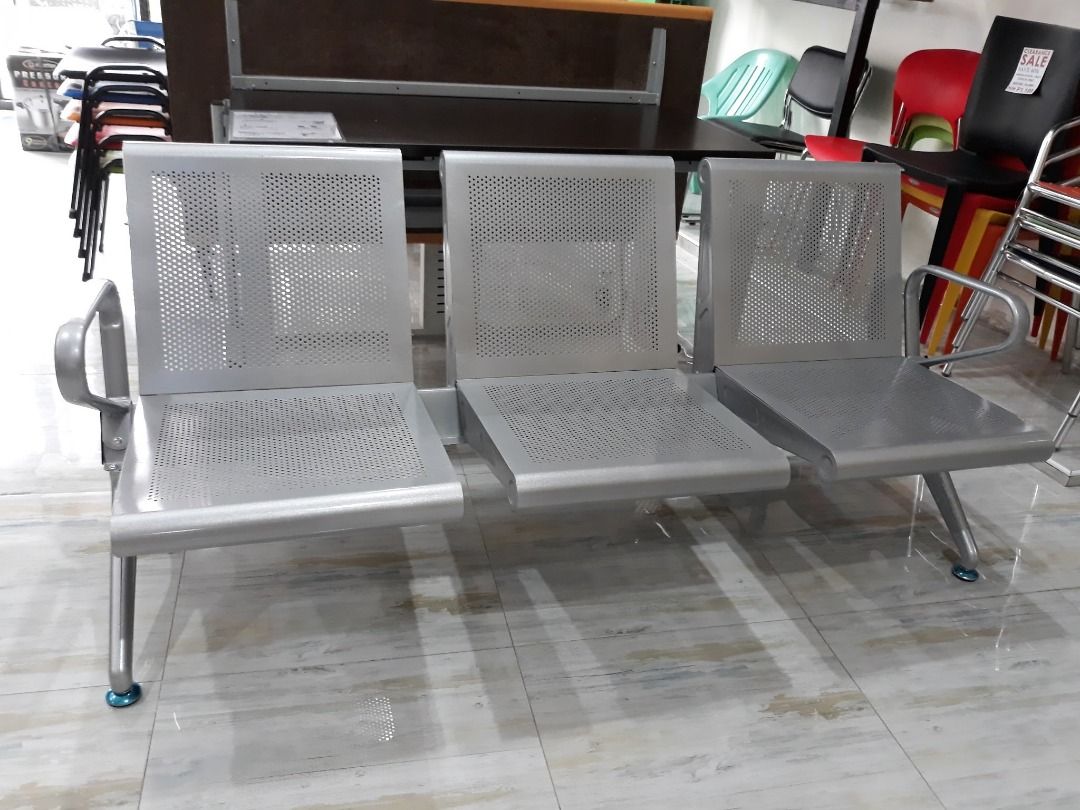 GANG CHAIR OFFICE FURNITURE! Ergodynamic GC-3DLX Deluxe Metal Gang ...