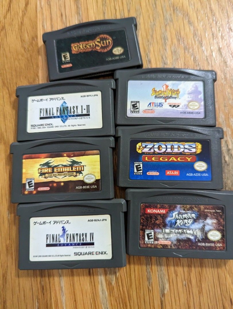 GBA gameboy authentic games final fantasy I and II and IV shaman king ...