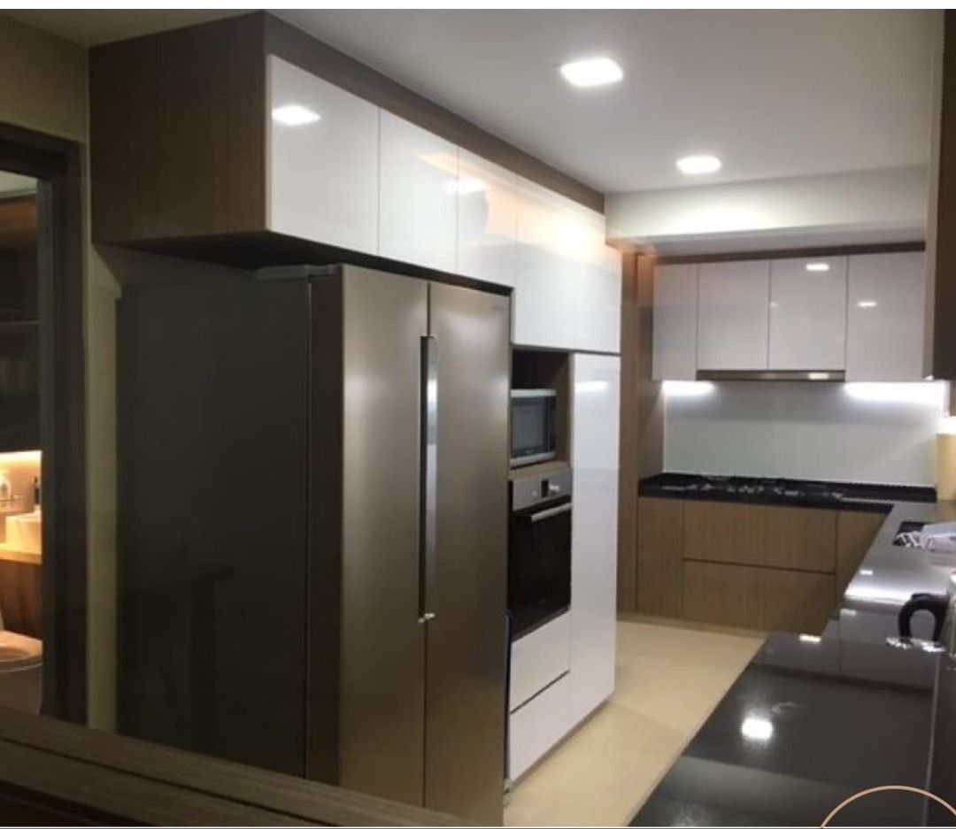 HDB BTO Kitchen Cabinet + Bar Counter, Supply and Install, Solid Pine ...