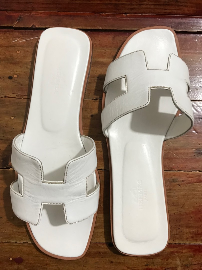 hermes all white oran, Luxury, Sneakers & Footwear on Carousell