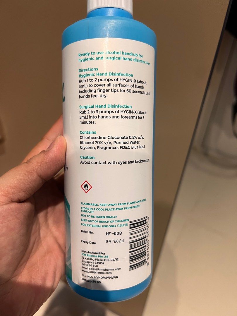 ICM hygin-X antiseptic Handrub 500ml, Beauty & Personal Care ...