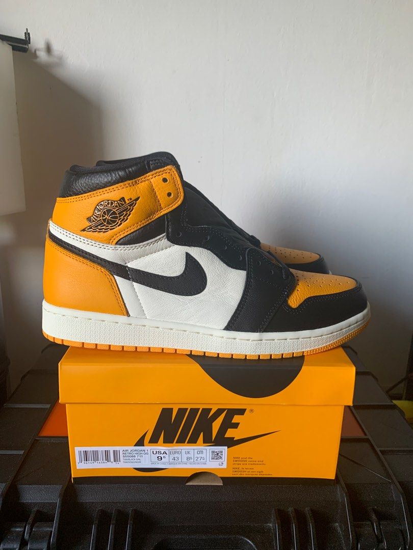 J1 High OG Yellow Toe Taxi 9.5us, Men's Fashion, Footwear, Sneakers on ...