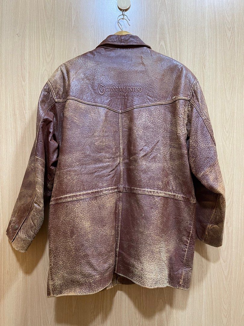 Leather Jacket Gianni Valentino, Men's Fashion, Coats, Jackets and ...