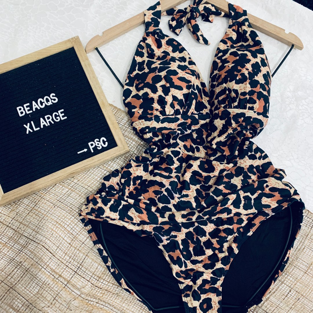LEOPARD ONE PIECE, Women's Fashion, Swimwear, Bikinis & Swimsuits on ...