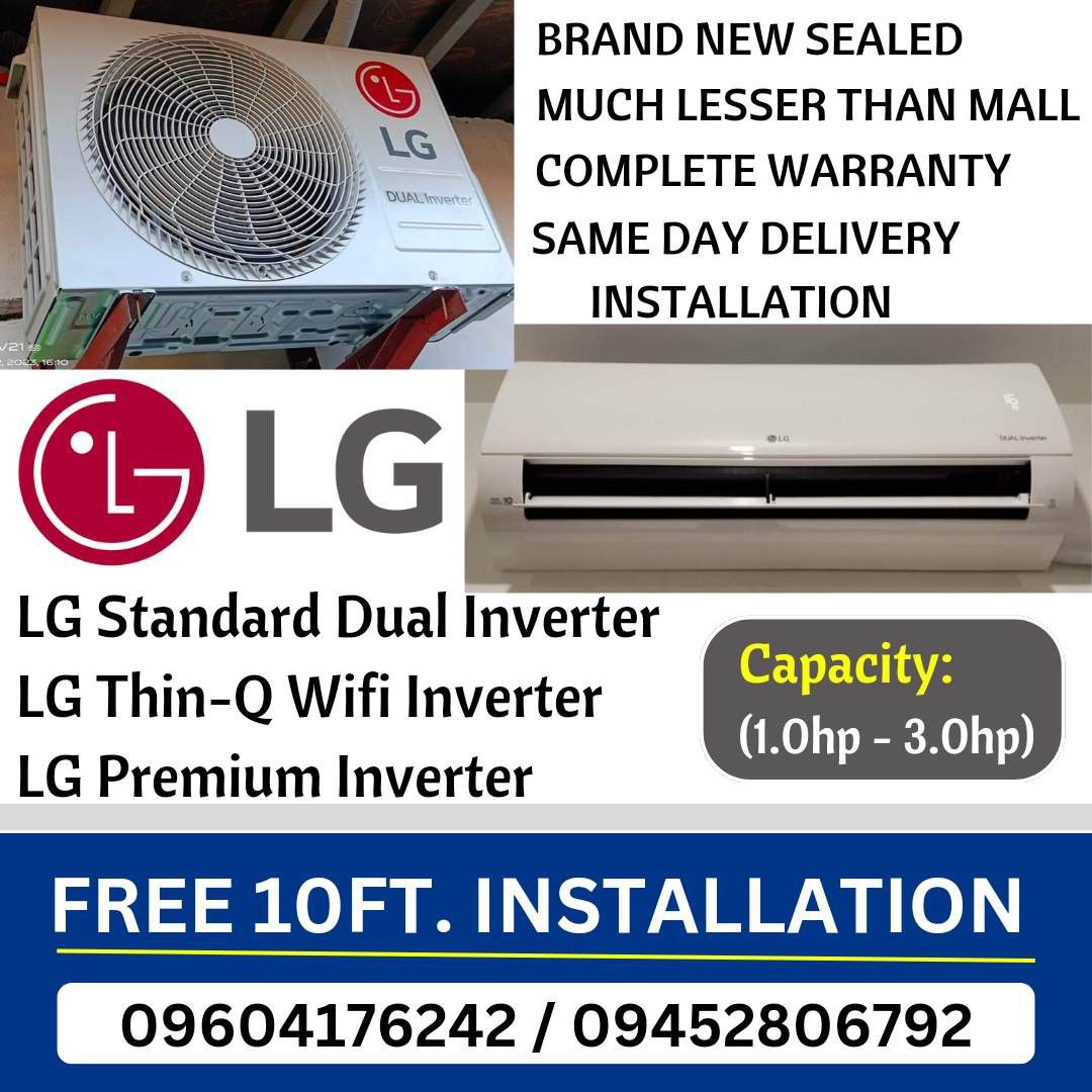 LG DUAL INVERTER SPLIT TYPE AIRCON, TV & Home Appliances, Air ...