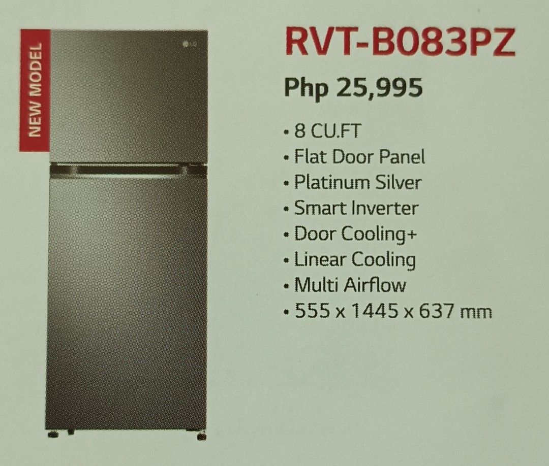 LG inverter no frost 2 door ref 8.3 cu.ft GRN222SQCN/RVTB083PZ ...