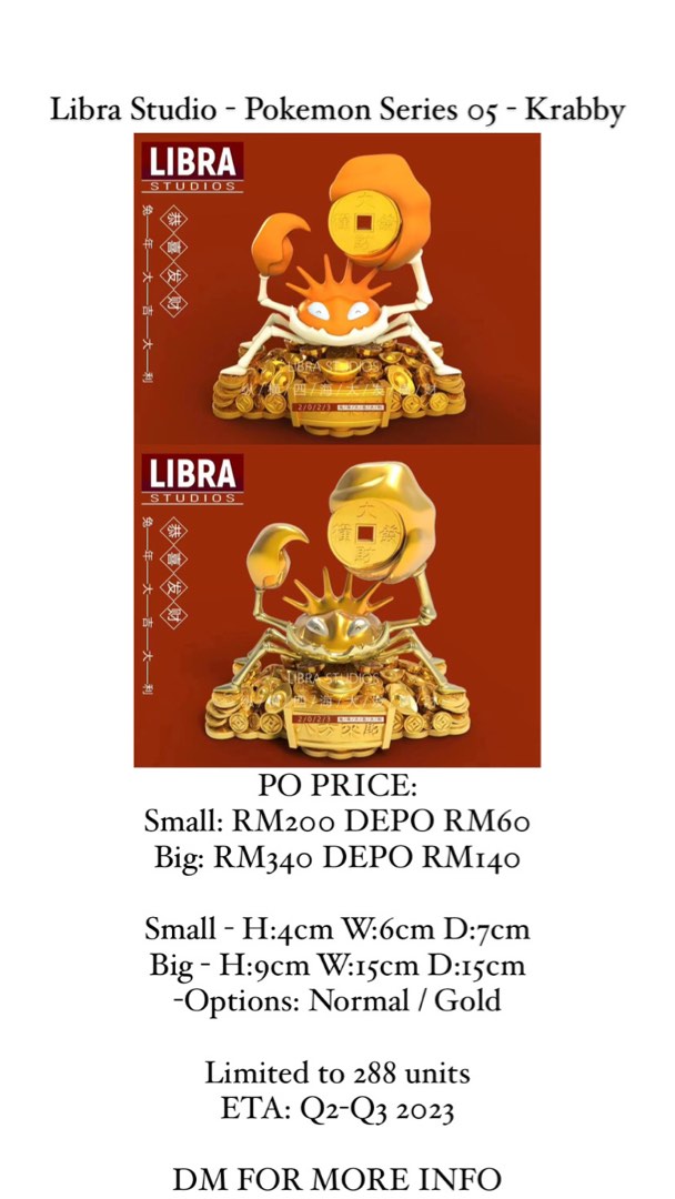 Libra Studio - Pokemon Series 05 - Krabby, Hobbies & Toys, Toys & Games ...