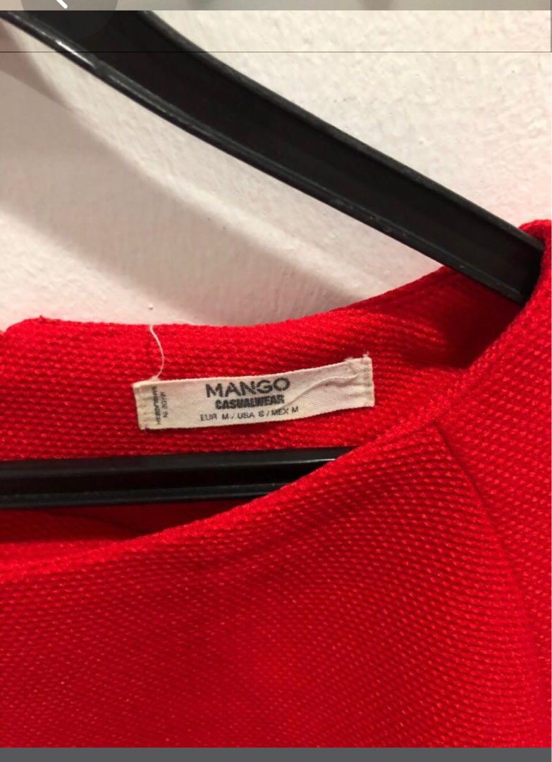 Mango red top, Women's Fashion, Tops, Blouses on Carousell