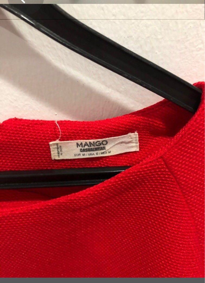 Mango red top, Women's Fashion, Tops, Blouses on Carousell