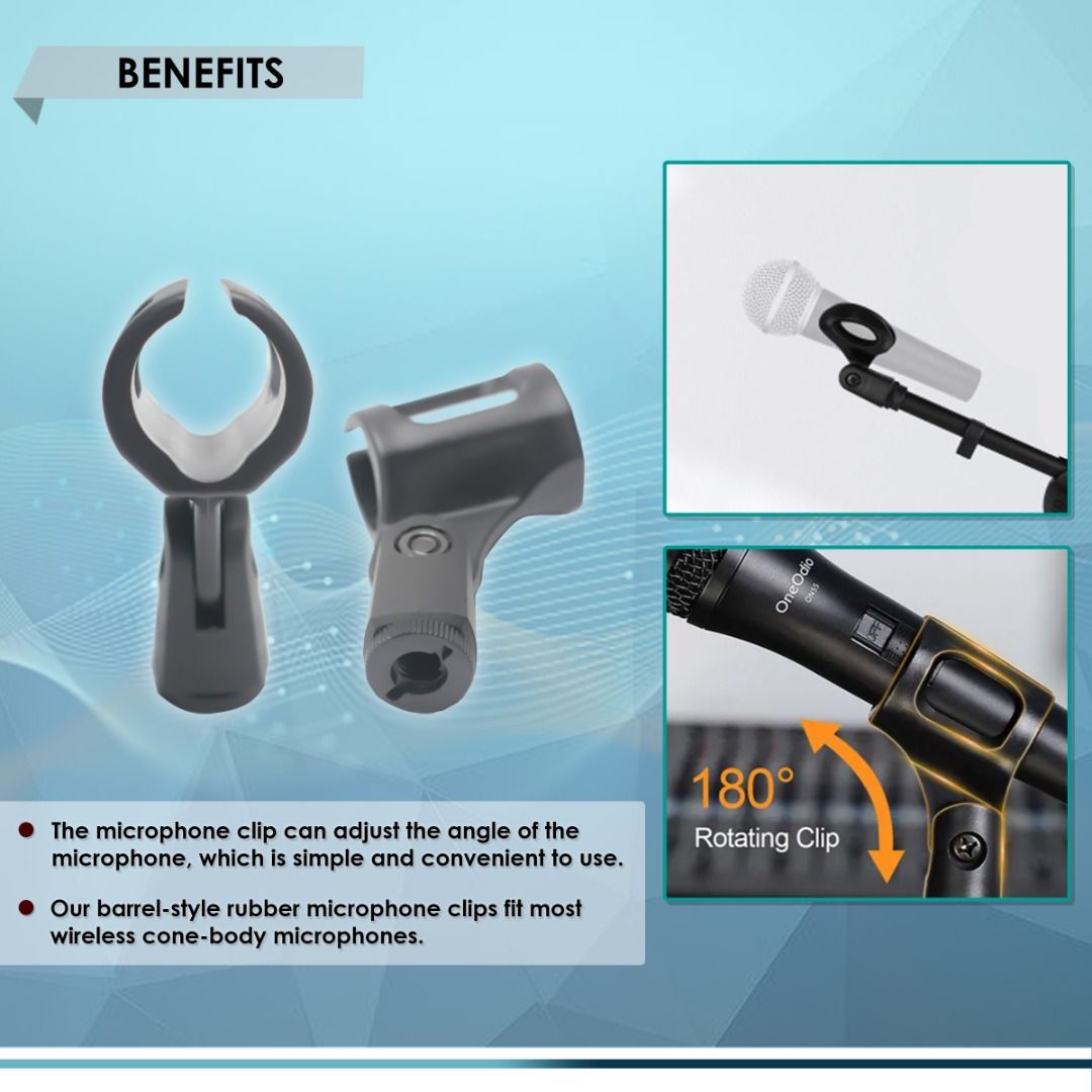 MICROPHONE CLIP M8 CIRCLE TYPE, FLEXIBLE MIC HOLDER HANDHELD WIRELESS ...
