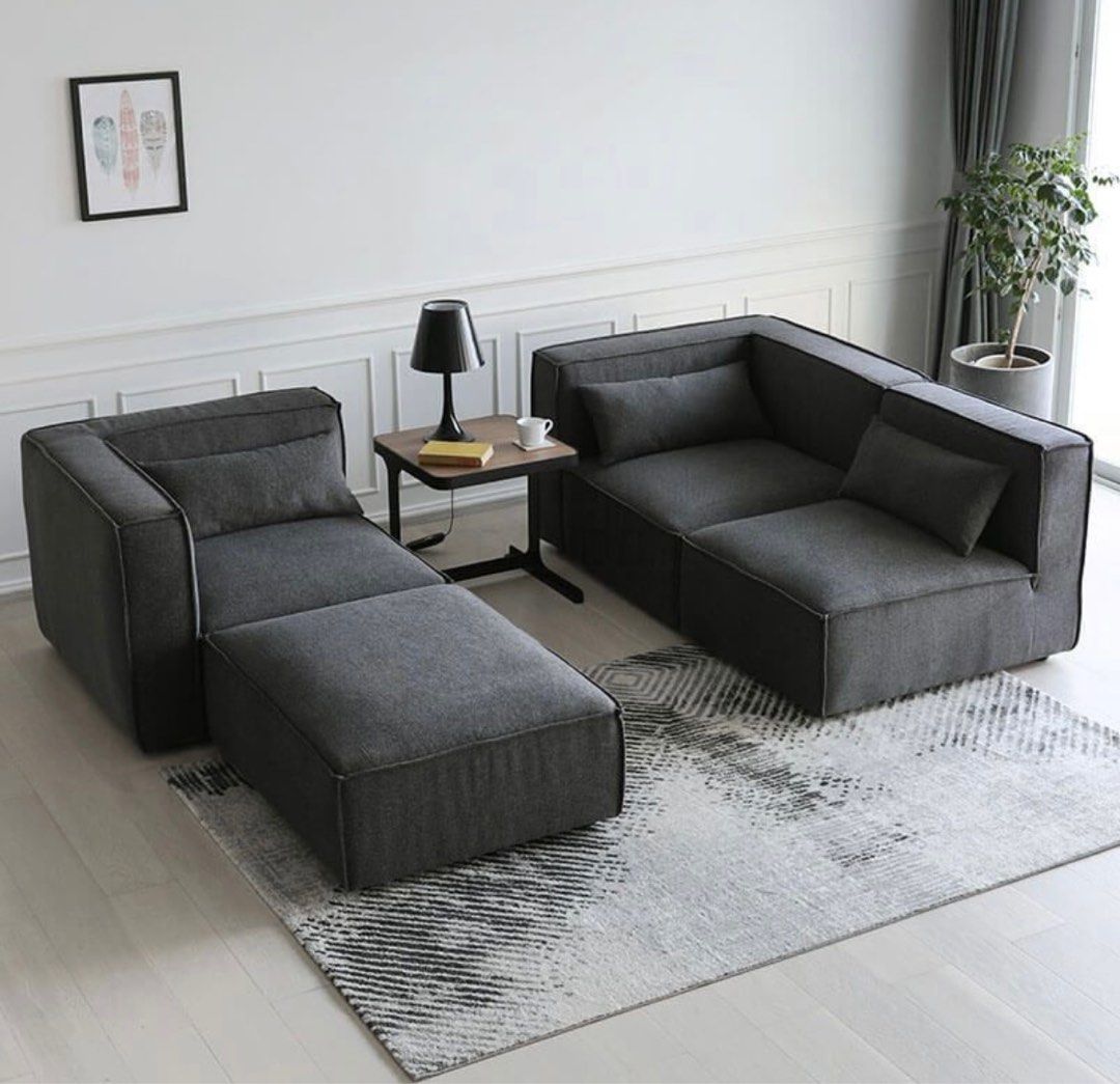 Mod Modular Sofa in Dark Grey, Furniture & Home Living, Furniture ...