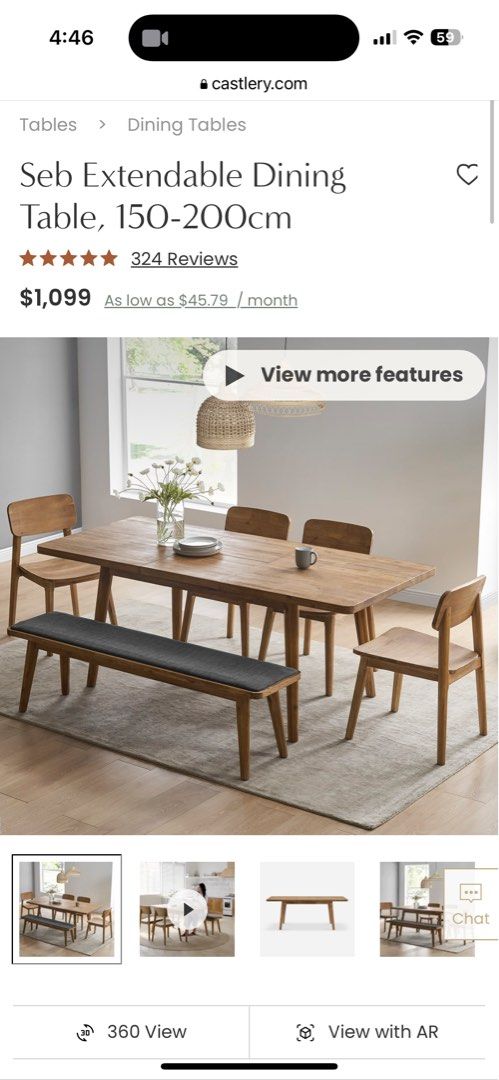 Moving sale-Castlery Seb Extendable dining table, Furniture & Home ...