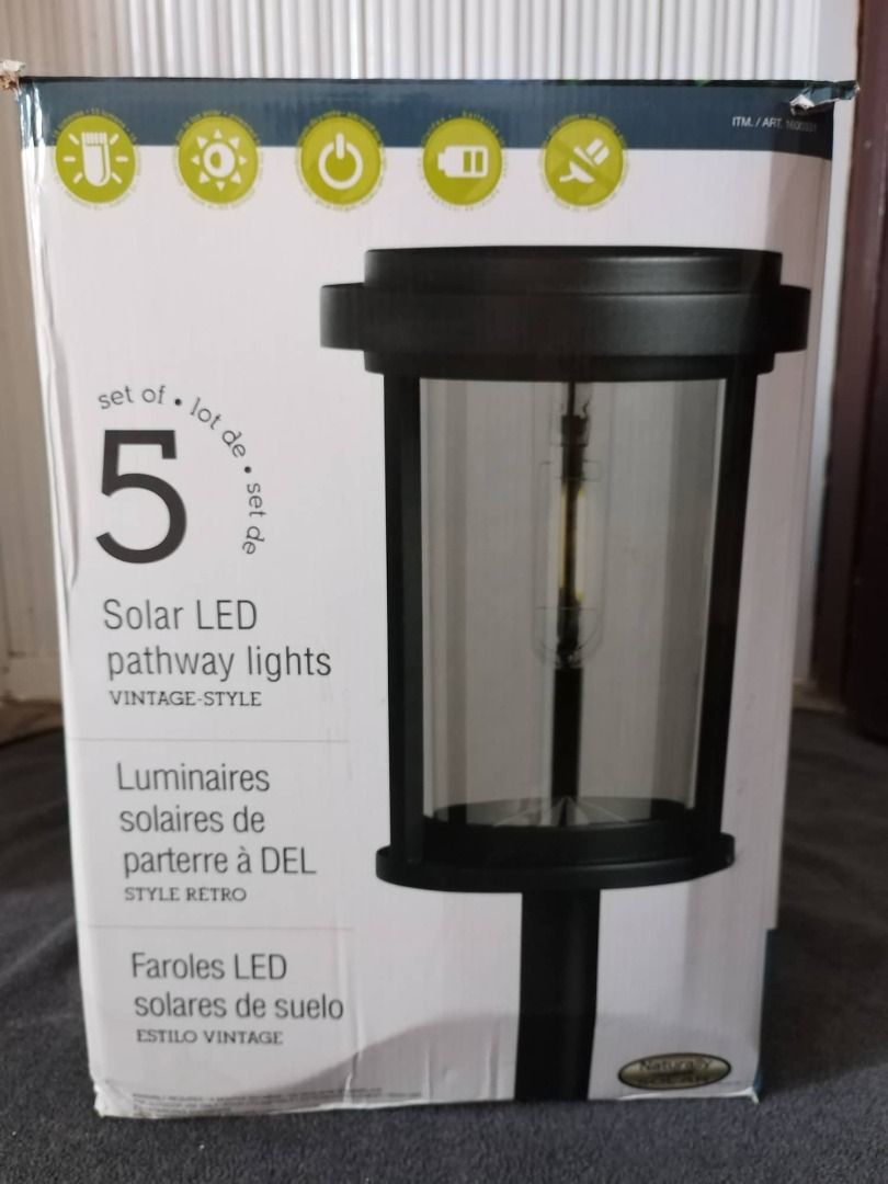 Naturally Solar Set of 5 Solar LED Pathway Lights / 1 set, Furniture ...