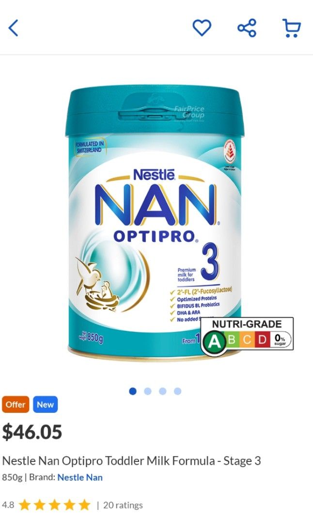 Nestle NAN OPTIPRO 3 Premium Growing Up Milk, Babies & Kids, Nursing & Feeding, Breastfeeding ...