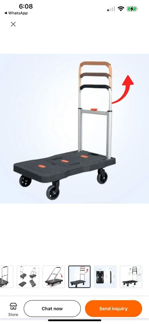 Foldable Trolley 150 kg Capacity Four Wheel Trolley Foldable, Furniture ...
