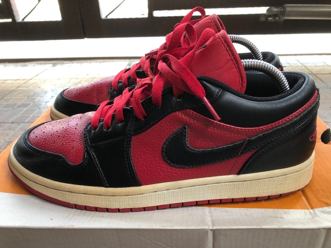 Nike Air Jordan 1 AJ1 Low Black Gym Red Bred, Men's Fashion, Footwear ...