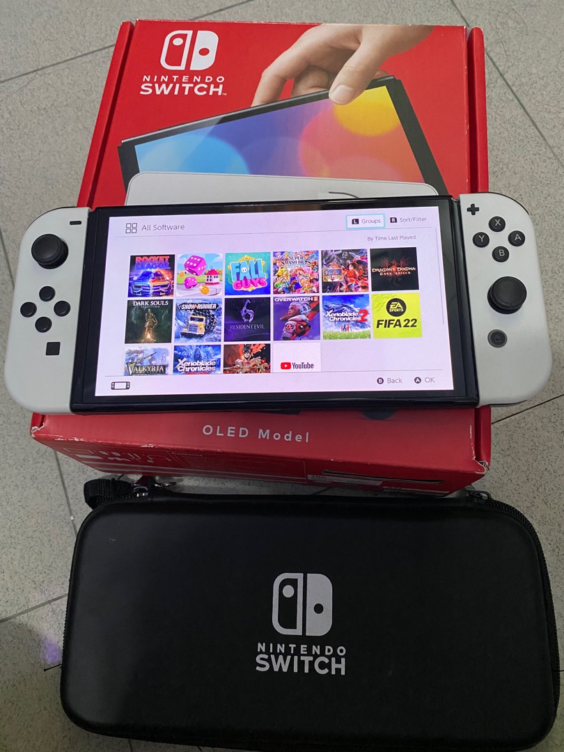 Nintendo Switch Oled White - Second Fullset, Video Game, Konsol di ...